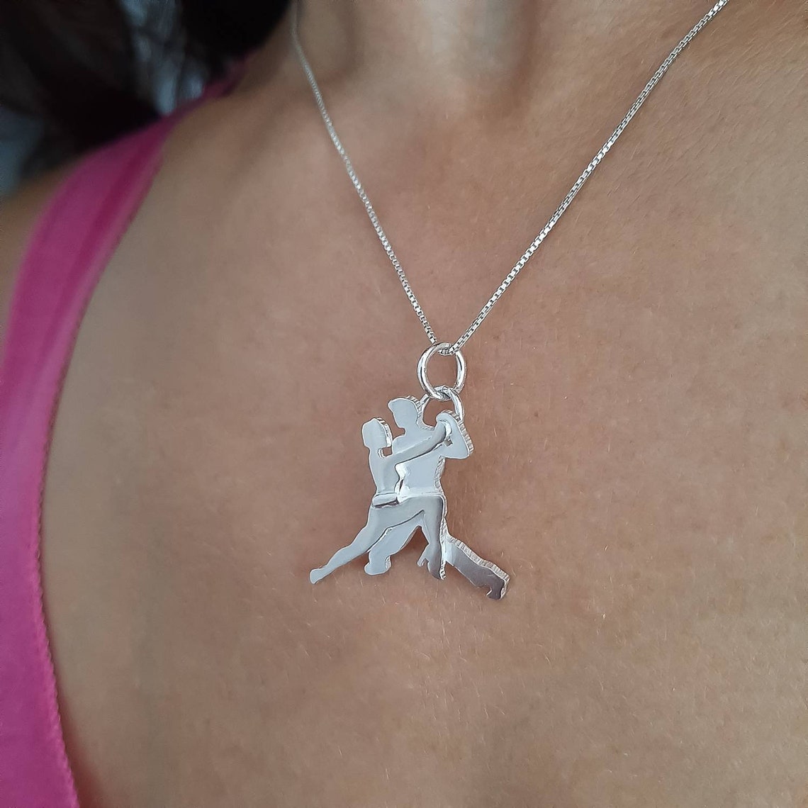Silver Tango Pendant Tango Dancers Necklace Tango Jewelry - Etsy