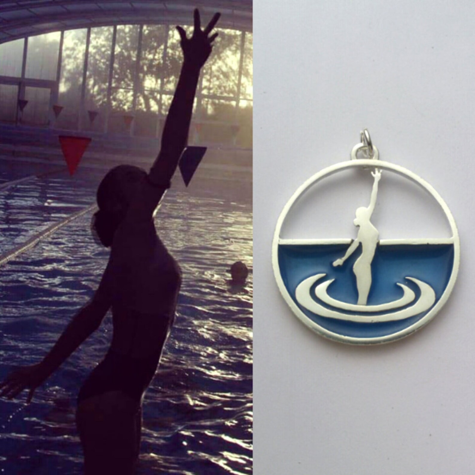 Synchronized Swimming Silver Pendant Custom Gift for Swimmer | Etsy