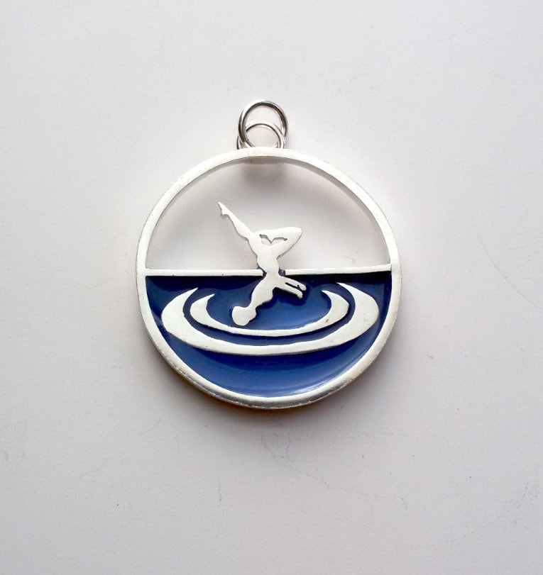 Synchronized Swimming Silver Pendant, Custom Gift for Swimmer Girl ...