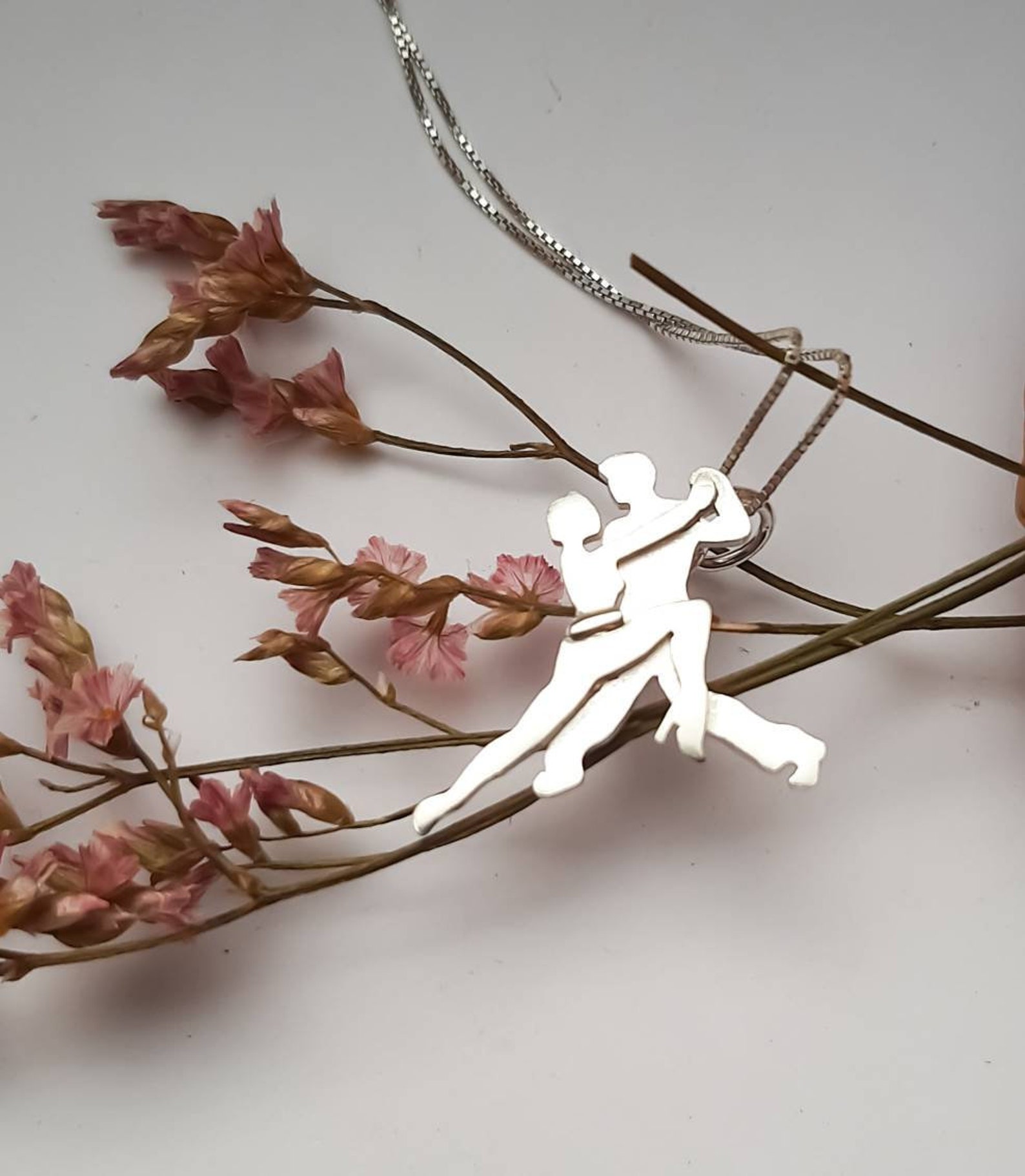 Silver Tango Pendant Tango Dancers Necklace Tango Jewelry - Etsy