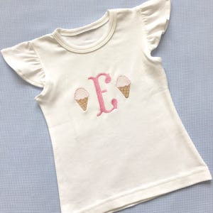 Monogrammed Girls Ice Cream Shirt - Etsy