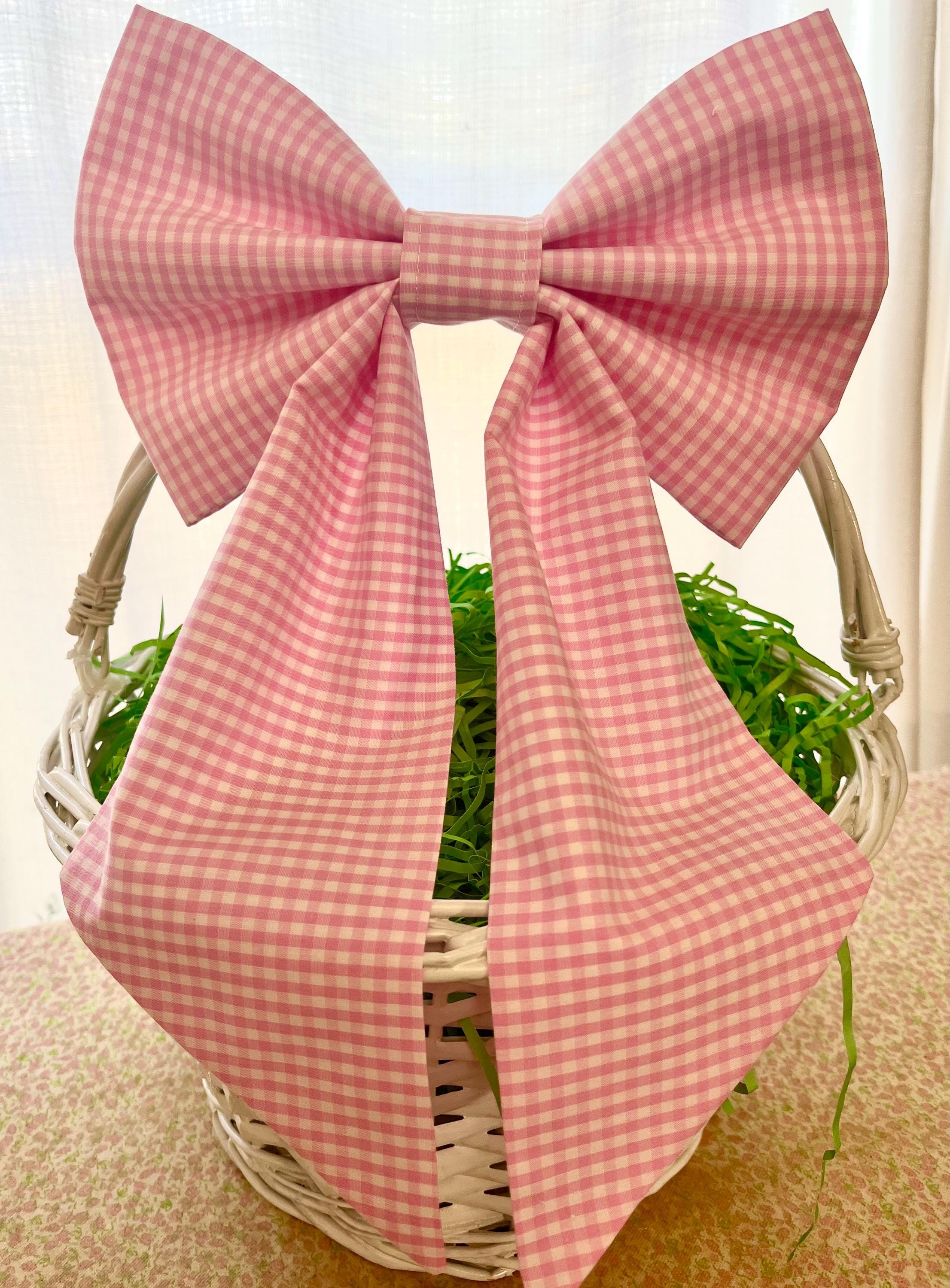 Personalized Easter Basket Bow - Monogram - Pink Basket Bow - Lavender ...
