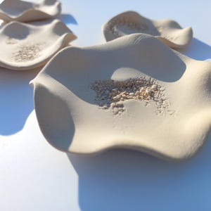 Beige Porcelain Flower Tiles: Ceramic Wall Sculpture Set of 6 - Etsy