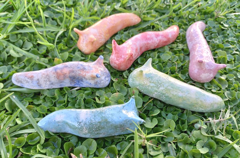 Ceramic Slugs, Choose Your Color. Plant Bugs, Garden Slug, Planter ...