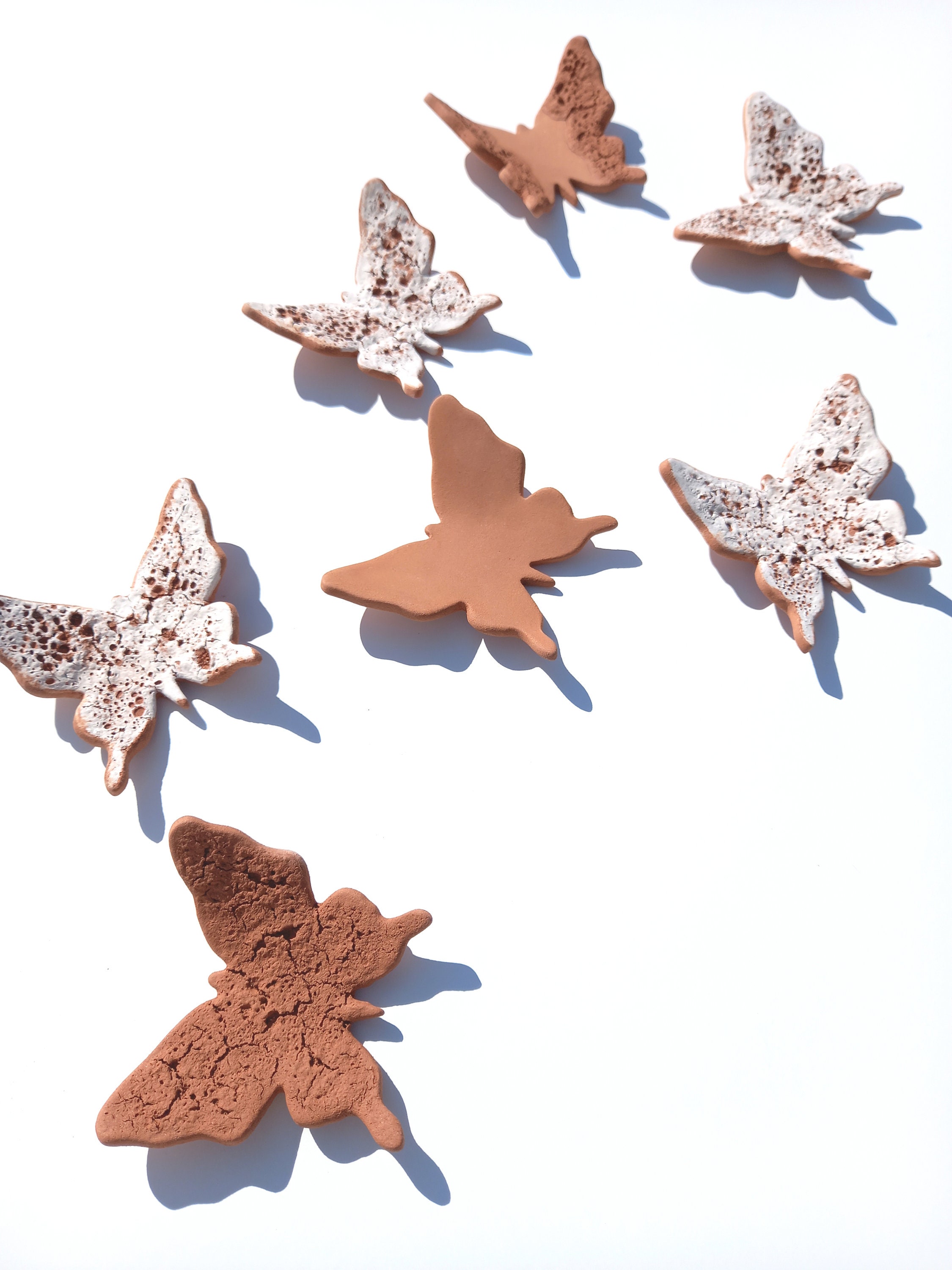 Set of 7 Butterflies Ceramic Wall Art Ceramic Wall Sculpture Mosaic ...