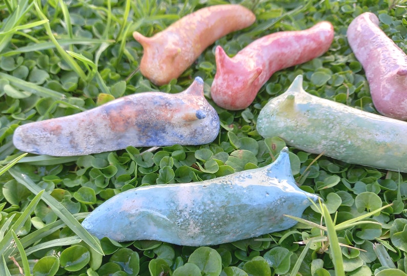 Ceramic Slugs, Choose Your Color. Plant Bugs, Garden Slug, Planter ...