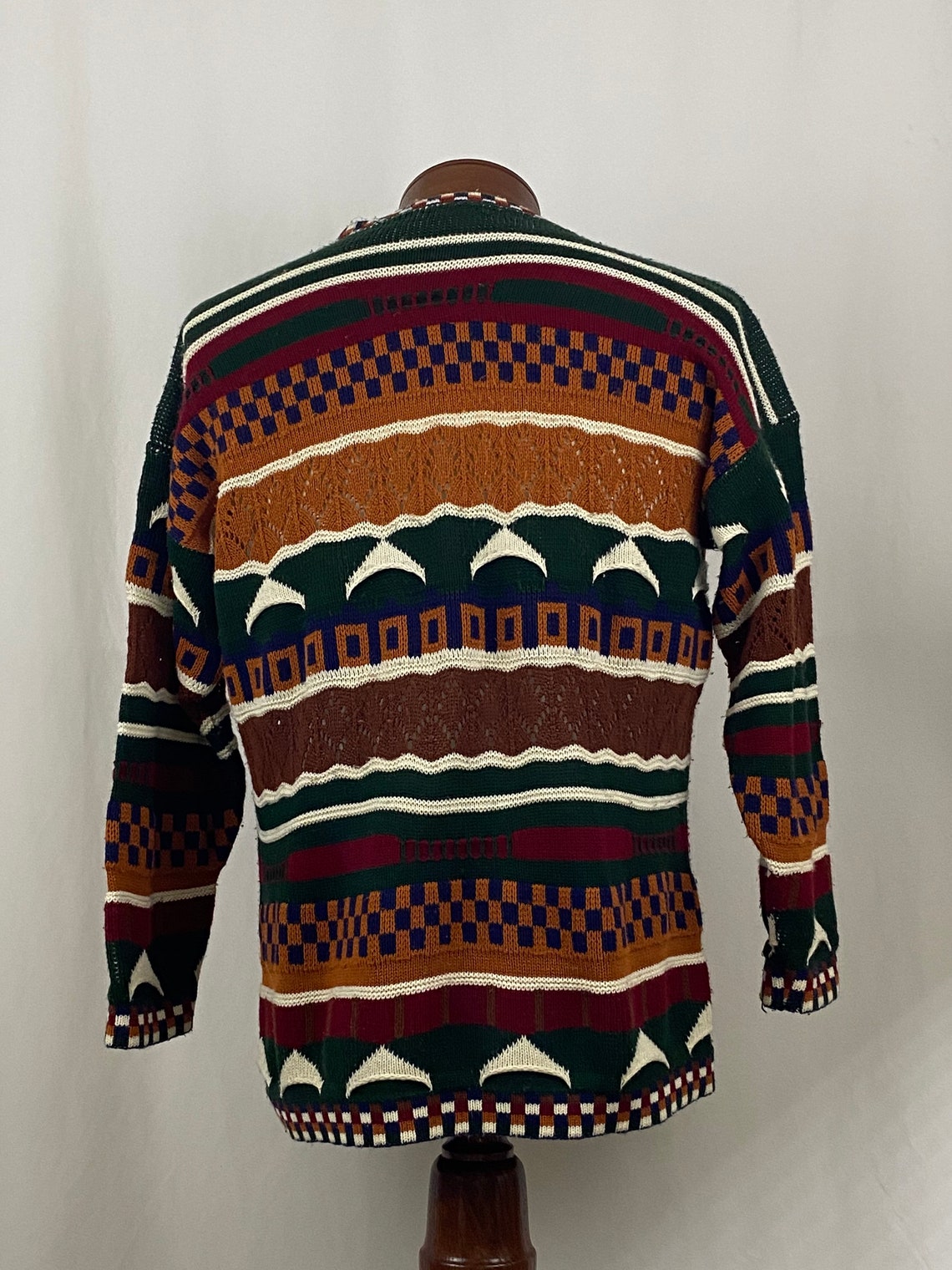 Abstract Hip Hop Knit Sweater 1x Women's Brown Green Brown | Etsy