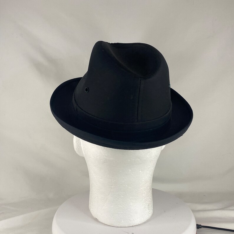 Black Fedora Small 7 70's Fabric Hat Men's All Weather Hat Universal ...