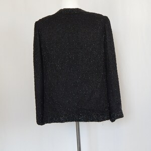 Black Formal Beaded Jacket Medium Long Sleeve Women's Laurence Kazar ...