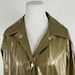 Gold Metallic Rain Coat Small Mod Vinyl Collar Button Front 80's ...