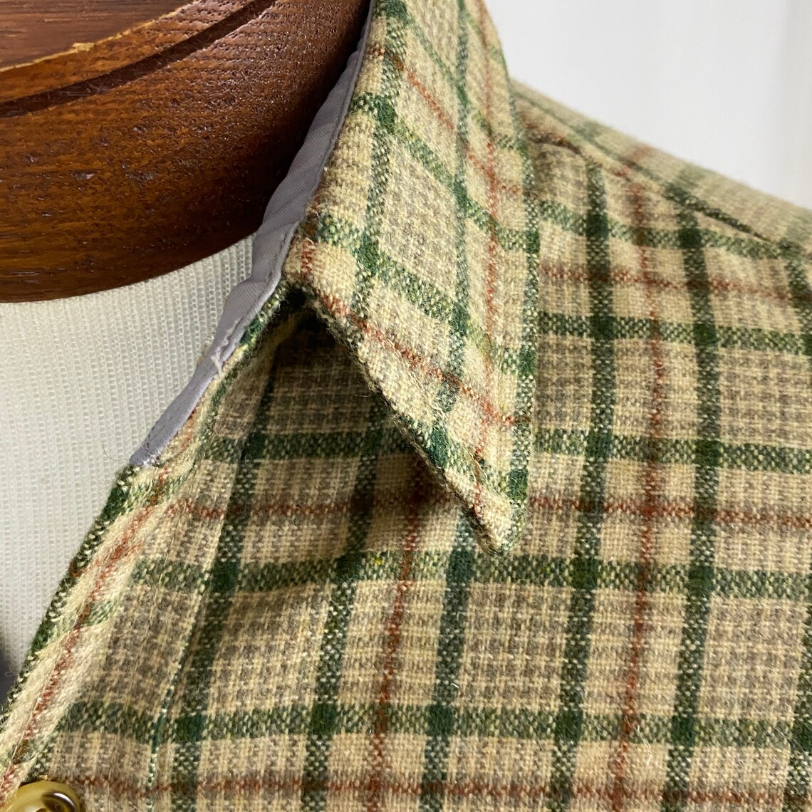 Tan Plaid Flannel Shirt Medium Men's Jacket Eighties - Etsy