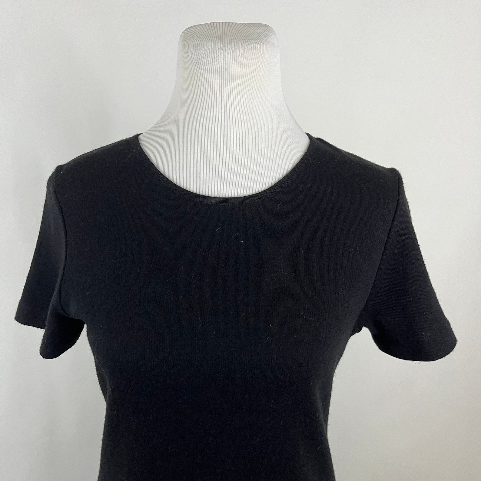 Black LBD Dress Small, 90S Knit Crewneck Dress, Lennie for Nina Leonard ...