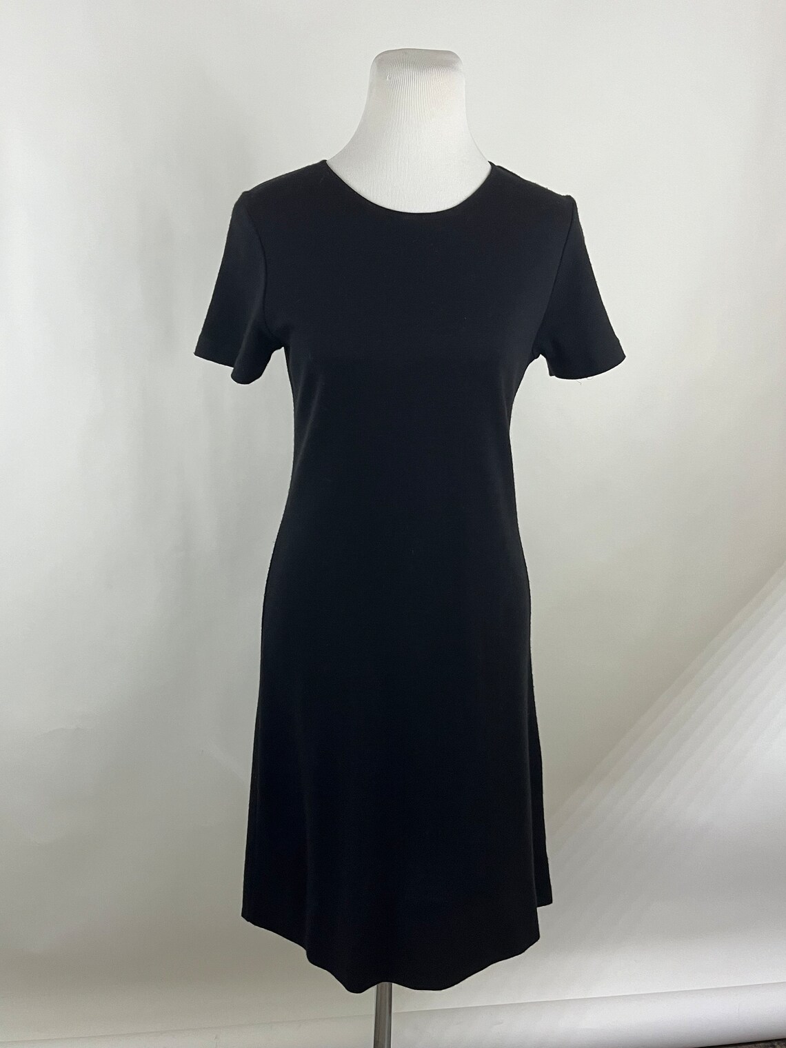 Black LBD Dress Small, 90S Knit Crewneck Dress, Lennie for Nina Leonard ...