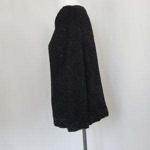 Black Formal Beaded Jacket Medium Long Sleeve Women's Laurence Kazar ...