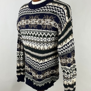 5 Colourways. Mens Fair Isle Jumper Yoke Blue, Navy, Brown 5 Colourways. Mens Fair Isle Jumper Yoke Blue, Navy, Brown