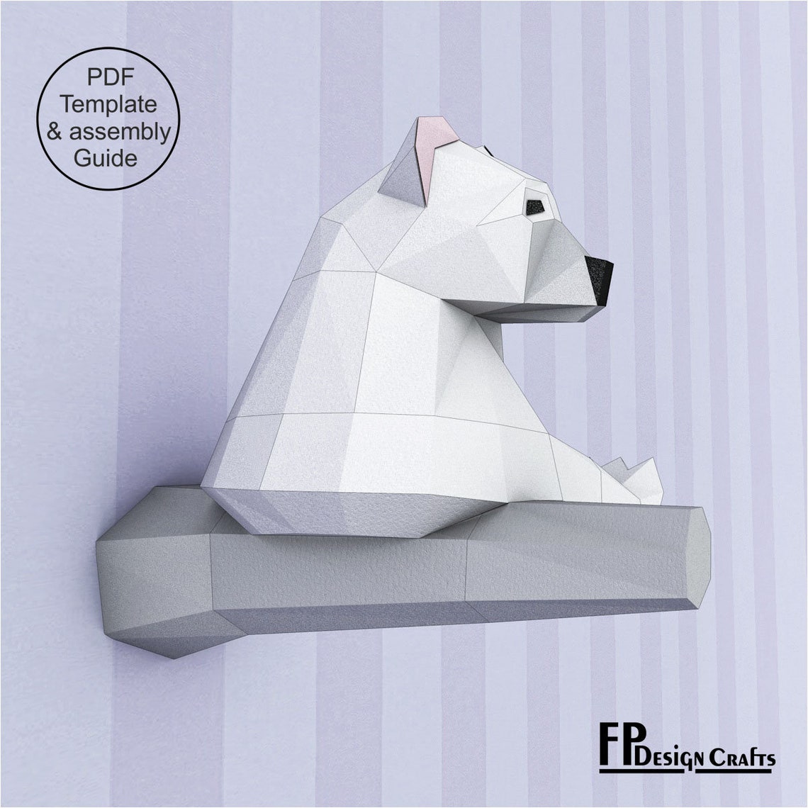 Polar Bear Papercraft , DIY Bear 3D, Low Poly Bear, 3D Origami Bear ...