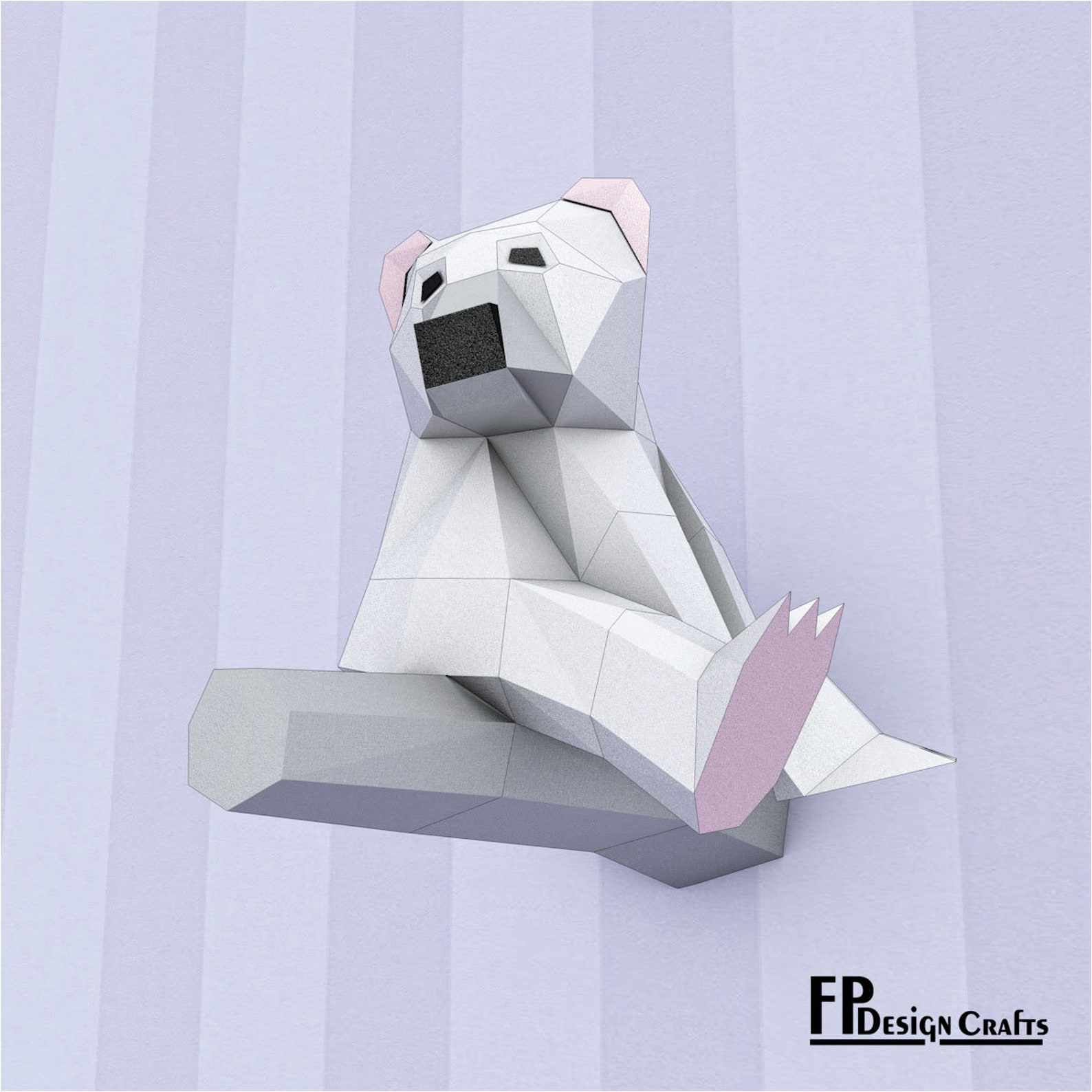 Polar Bear Papercraft , DIY Bear 3D, Low Poly Bear, 3D Origami Bear ...