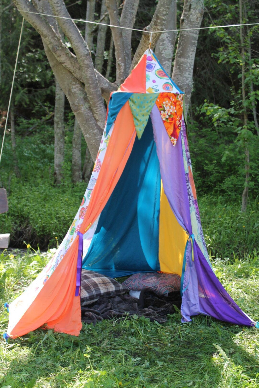 Tent Canopy, Up-cycled Fabric Canopy, Fruit Theme - Etsy