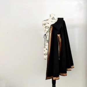 Fencing Cape, Rapier and Sword Cape Made of Black Twill, Decorated With ...