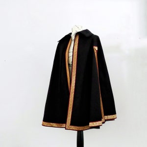 Fencing Cape, Rapier and Sword Cape Made of Black Twill, Decorated With ...