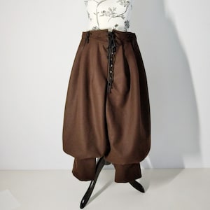 17th Woolen Breeches, Brown Puffy Renaissance Military, Musketeer and ...