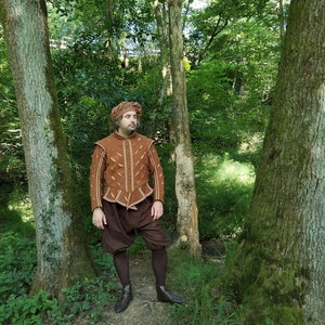 Slashed Doublet, Wollen Jacket for Historical Reenactment and Larp ...