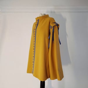 Musketeer Yellow Cloak, Tabard or Cape Made of Wool With Blue Trims and ...