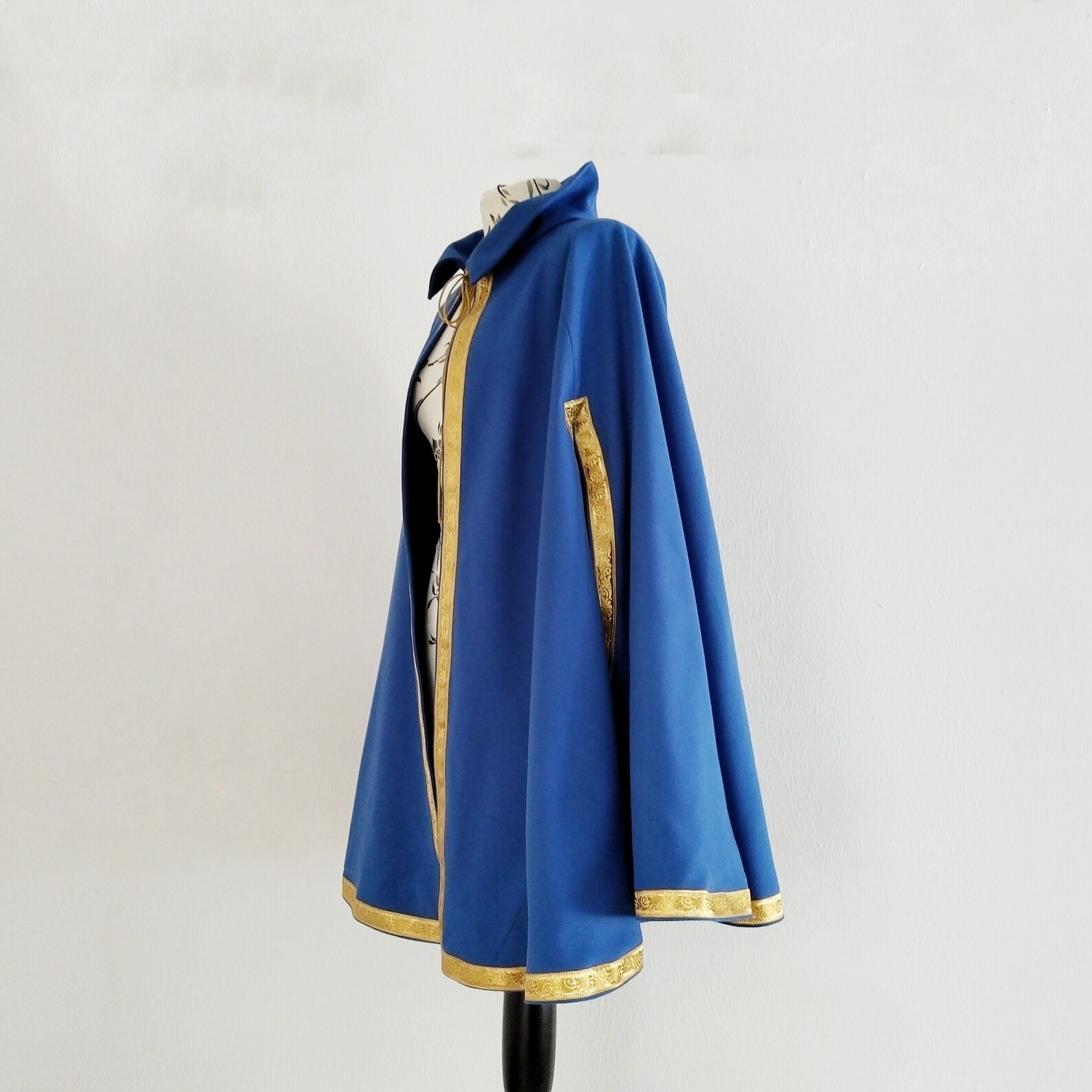 Fencing Half Cape Made of Blue Twill, Decorated With Golden Trims, With ...