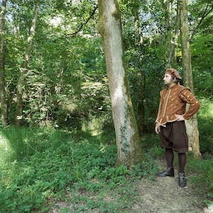 Slashed Doublet, Wollen Jacket for Historical Reenactment and Larp ...