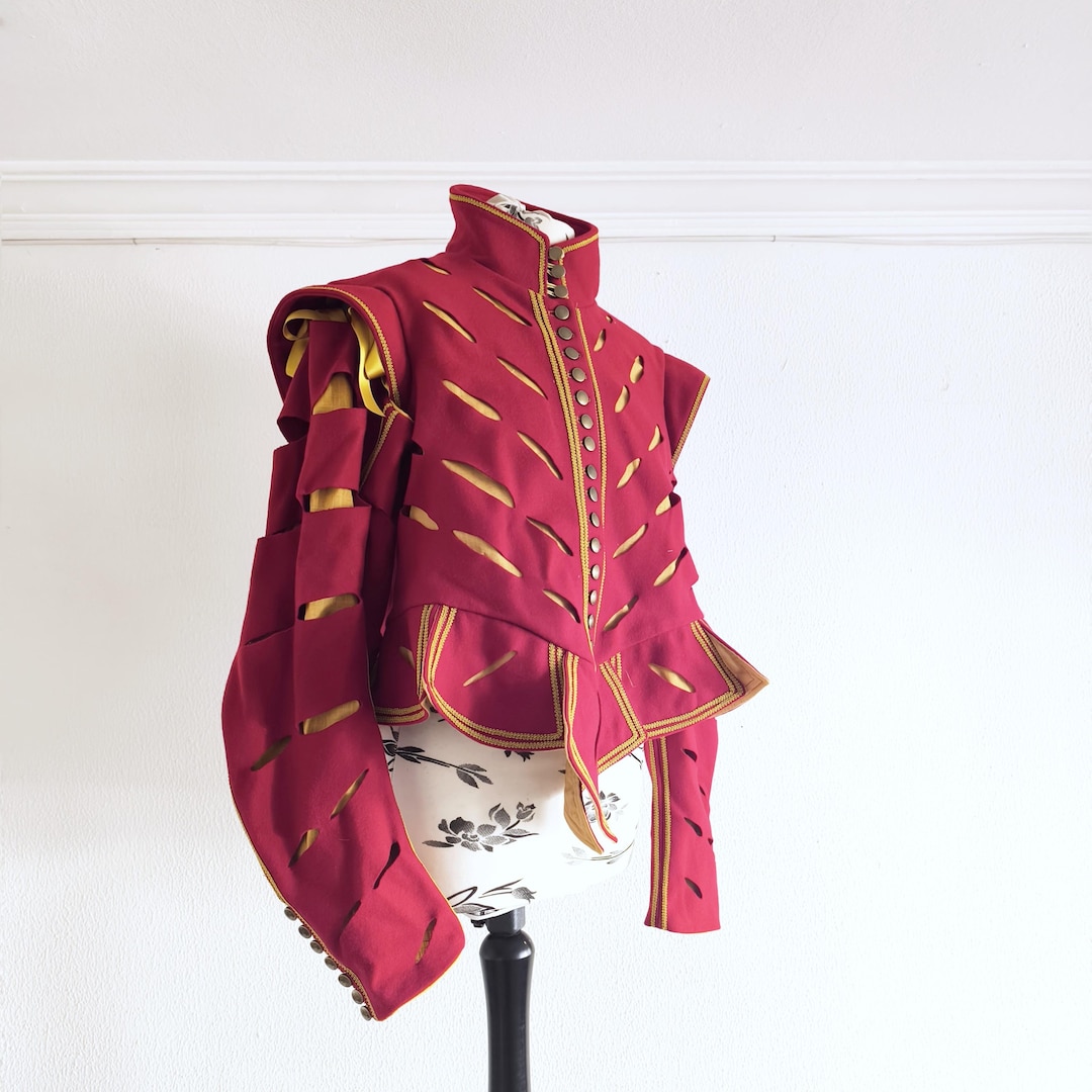 Red and Yellow Doublet for 17th Century Reenactment, Historical Woolen ...