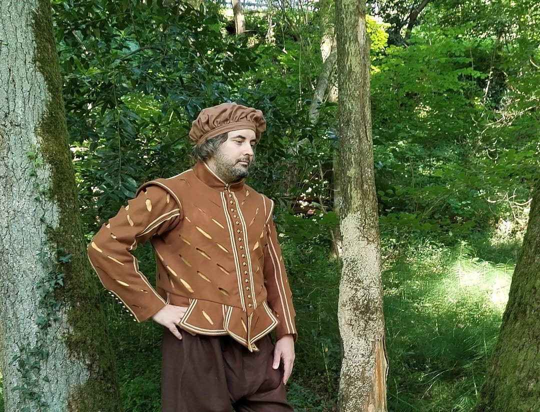 Slashed Doublet, Wollen Jacket for Historical Reenactment and Larp ...