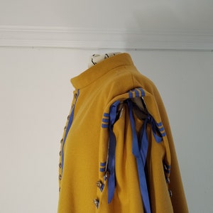 Musketeer Yellow Cloak, Tabard or Cape Made of Wool With Blue Trims and ...
