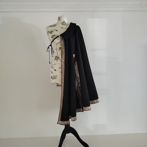 Dueling Cape, Rapier and Sword Cape Made of Black Twill With Trims ...