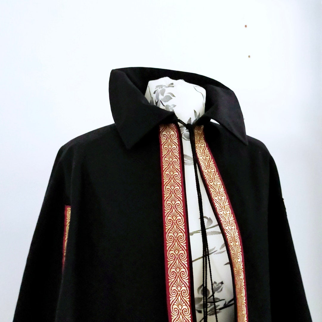 Fencing Cape, Rapier and Sword Cape Made of Black Twill, Decorated With ...