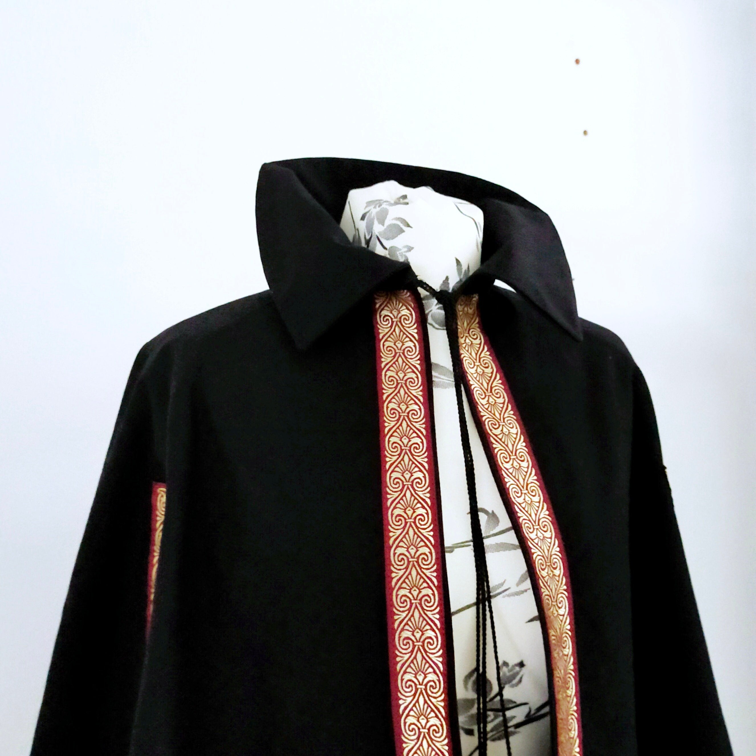 Fencing Cape, Rapier and Sword Cape Made of Black Twill, Decorated With ...