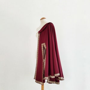 Rapier and Sword Fencing Cape Made of Maroon Twill, Decorated With ...