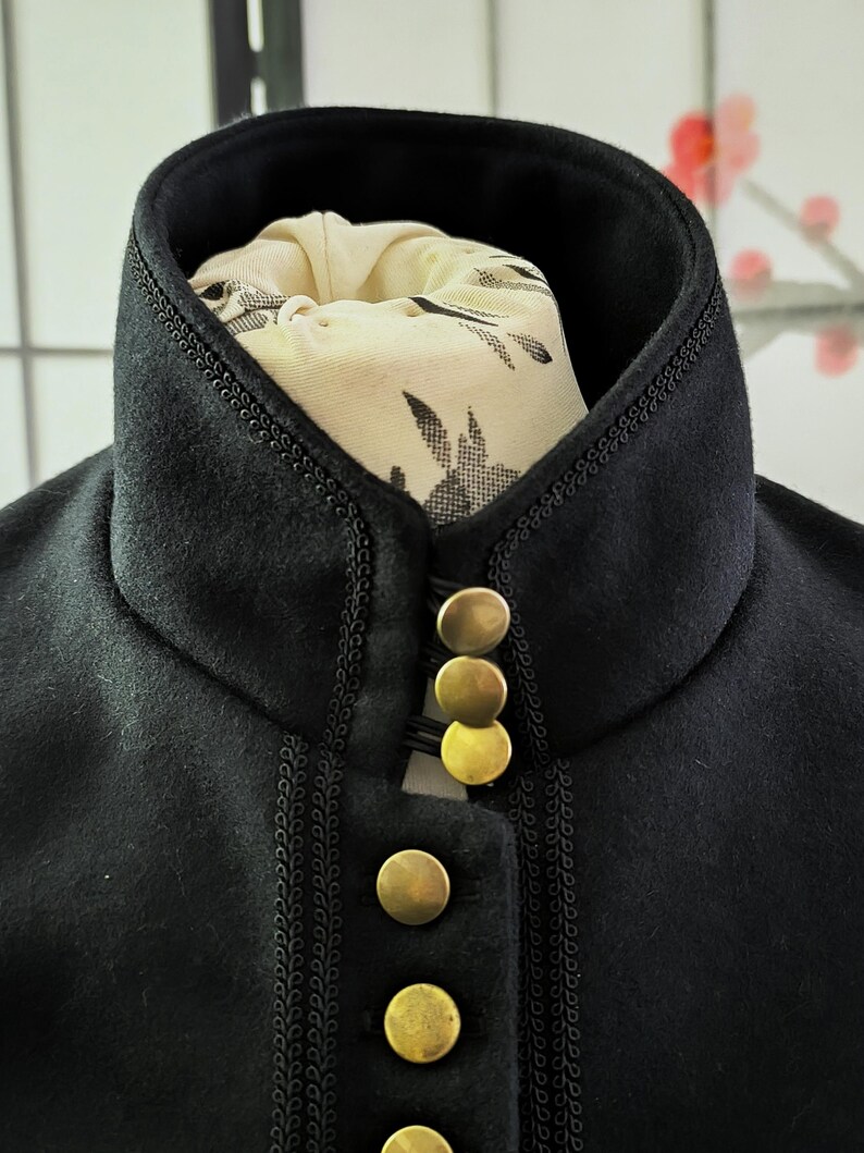 Black Wool Renaissance Doublet With Matching Black Trims Historical ...