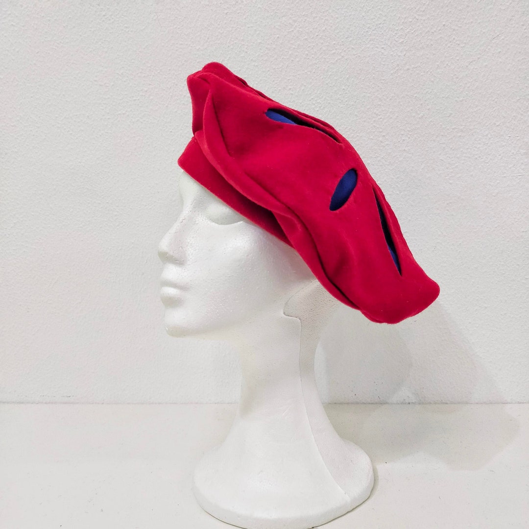 Landsknecht Slashed Bonnet, Renaissance Wool and Linen Headdress for ...