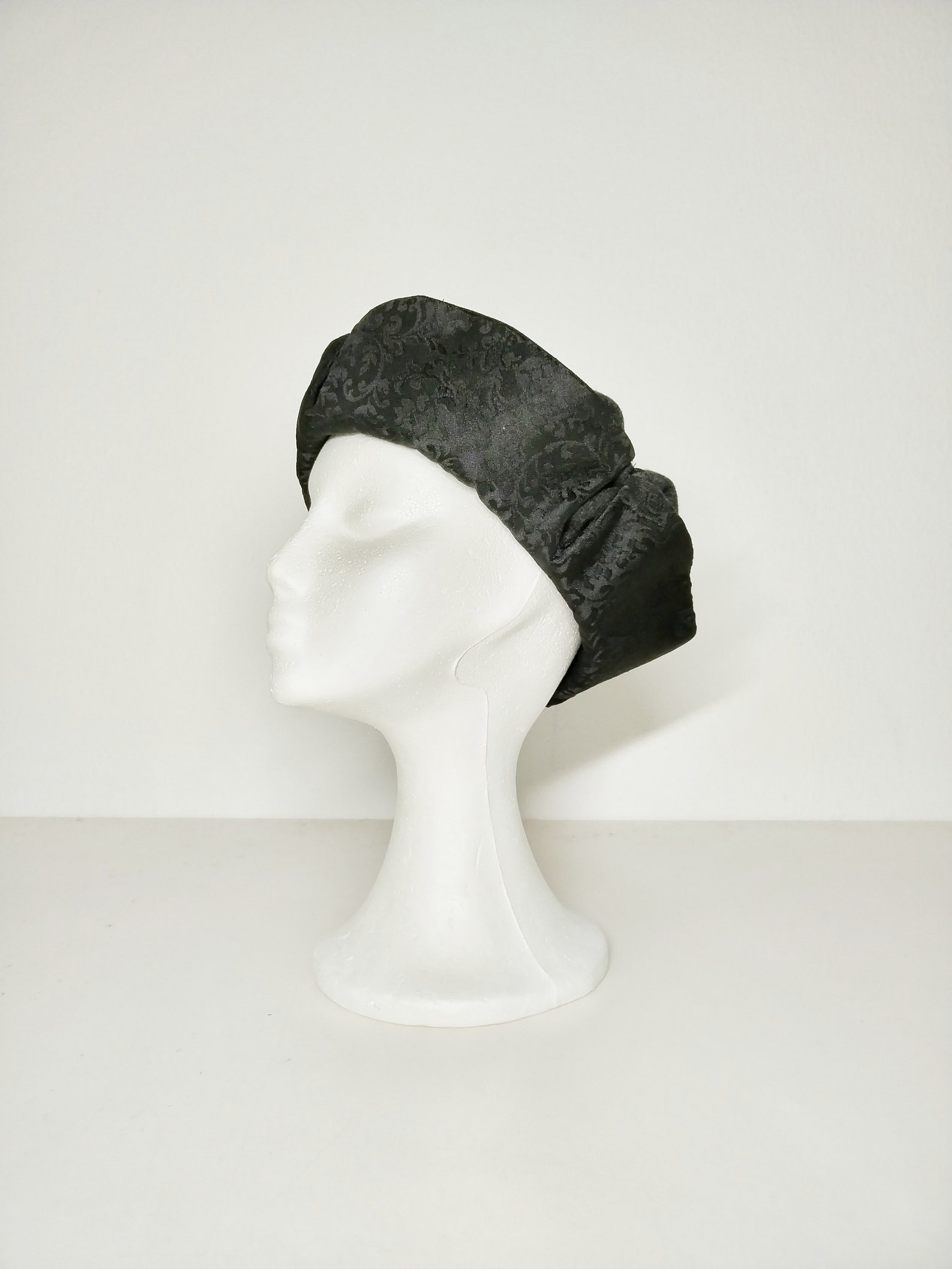 Late Medieval Headpiece, XV Century Gray and Black Woolen, Linen and ...