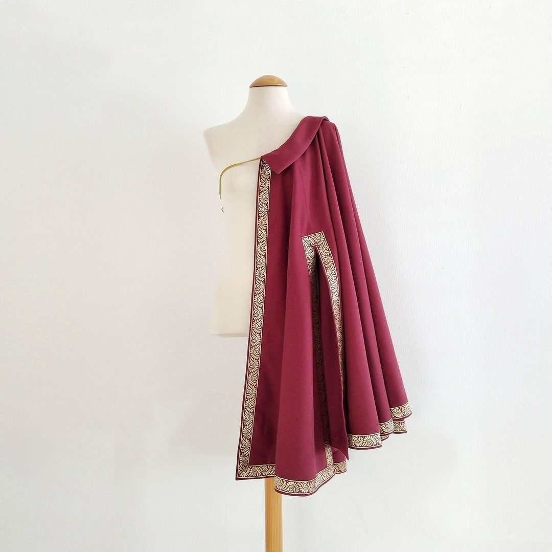 Rapier and Sword Fencing Cape Made of Maroon Twill, Decorated With ...