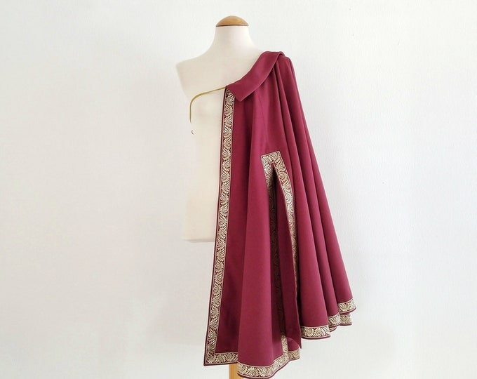 Renaissance One Shoulder Cape, Half Cape Decorated With Trims ...
