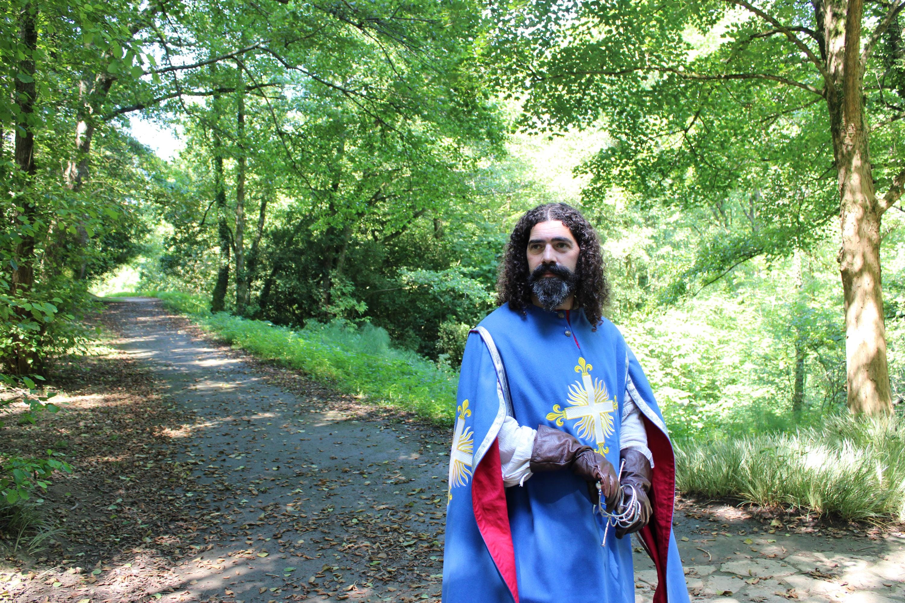 Blue Fencing Cape With Gold Trim, Musketeer Style Historical Cloak ...
