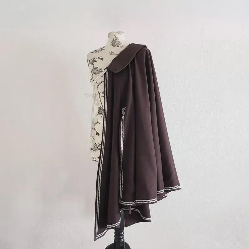Fencing Half Cape Made of Blue Twill, Decorated With Golden Trims, With ...