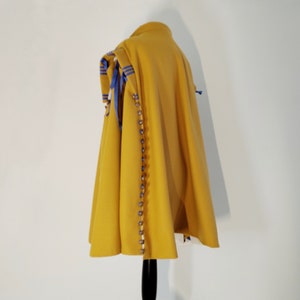 Musketeer Yellow Cloak, Tabard or Cape Made of Wool With Blue Trims and ...