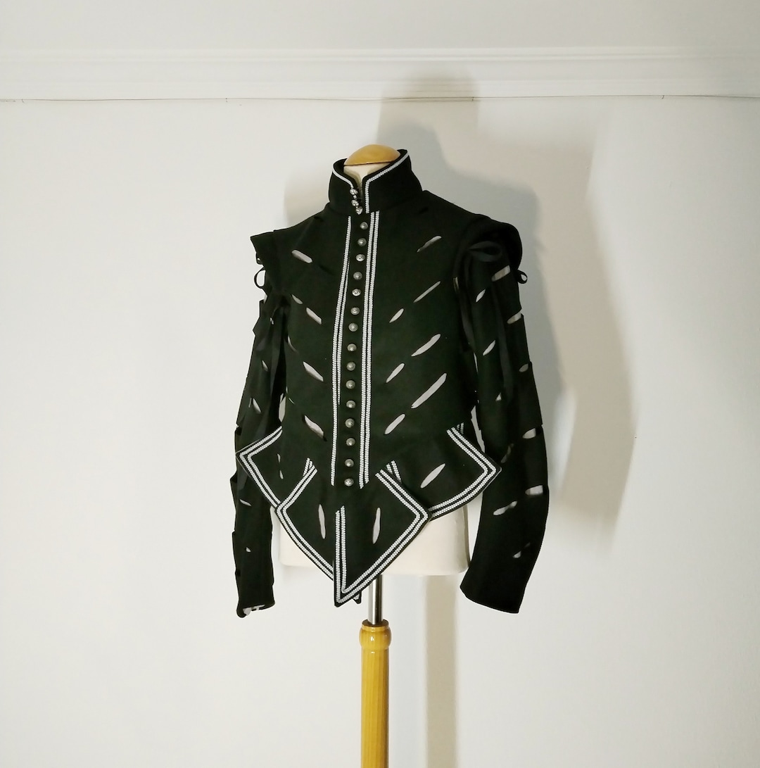 Slashed Doublet, Wollen Jacket With Detachable Sleeves for Historical ...