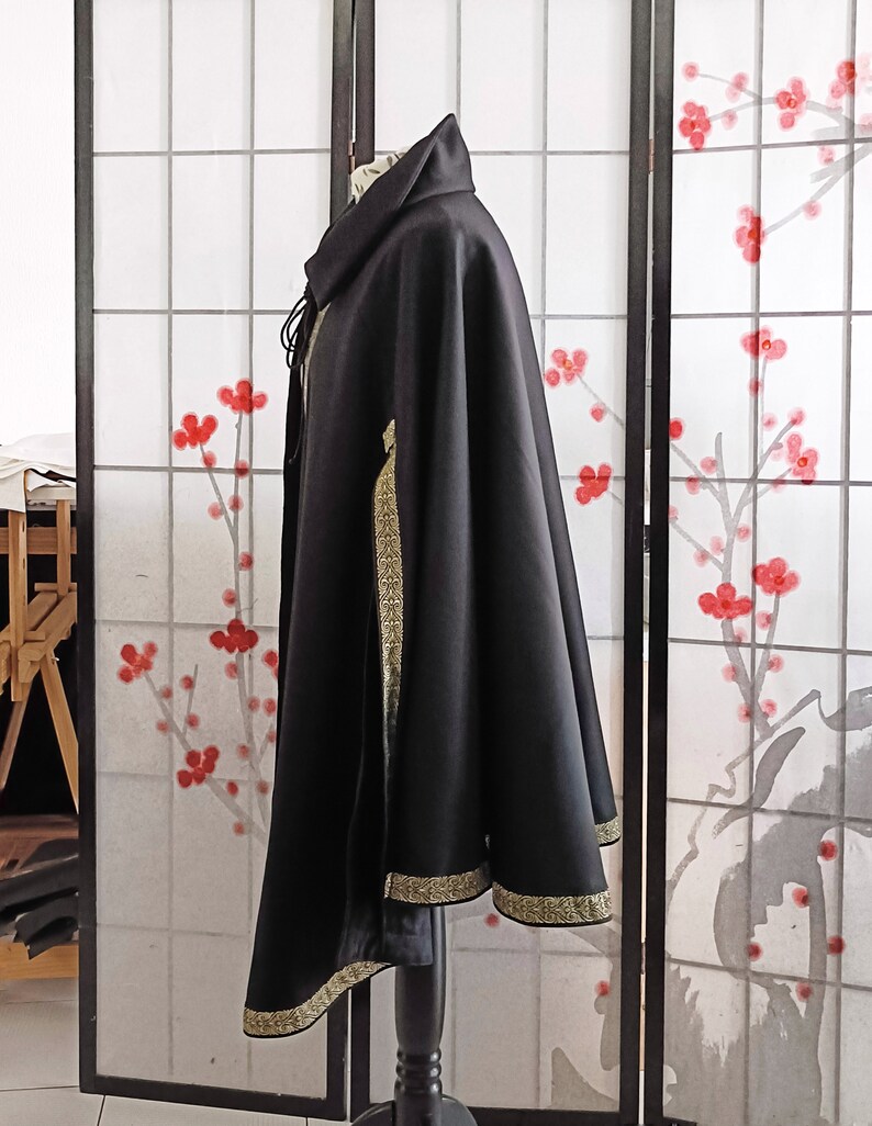 Fencing Cape, Rapier and Sword Cape Made of Black Twill, Decorated With ...