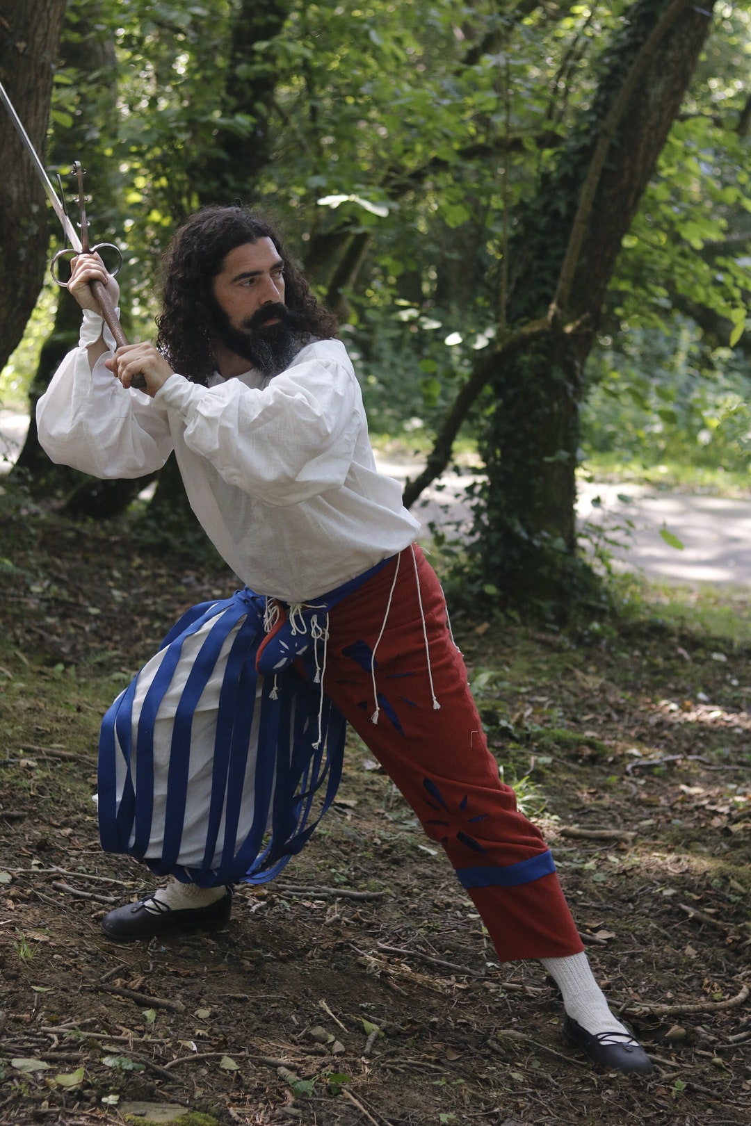 Landsknecht Hose Made of Linen and Wool, German Renaissance Slashed ...