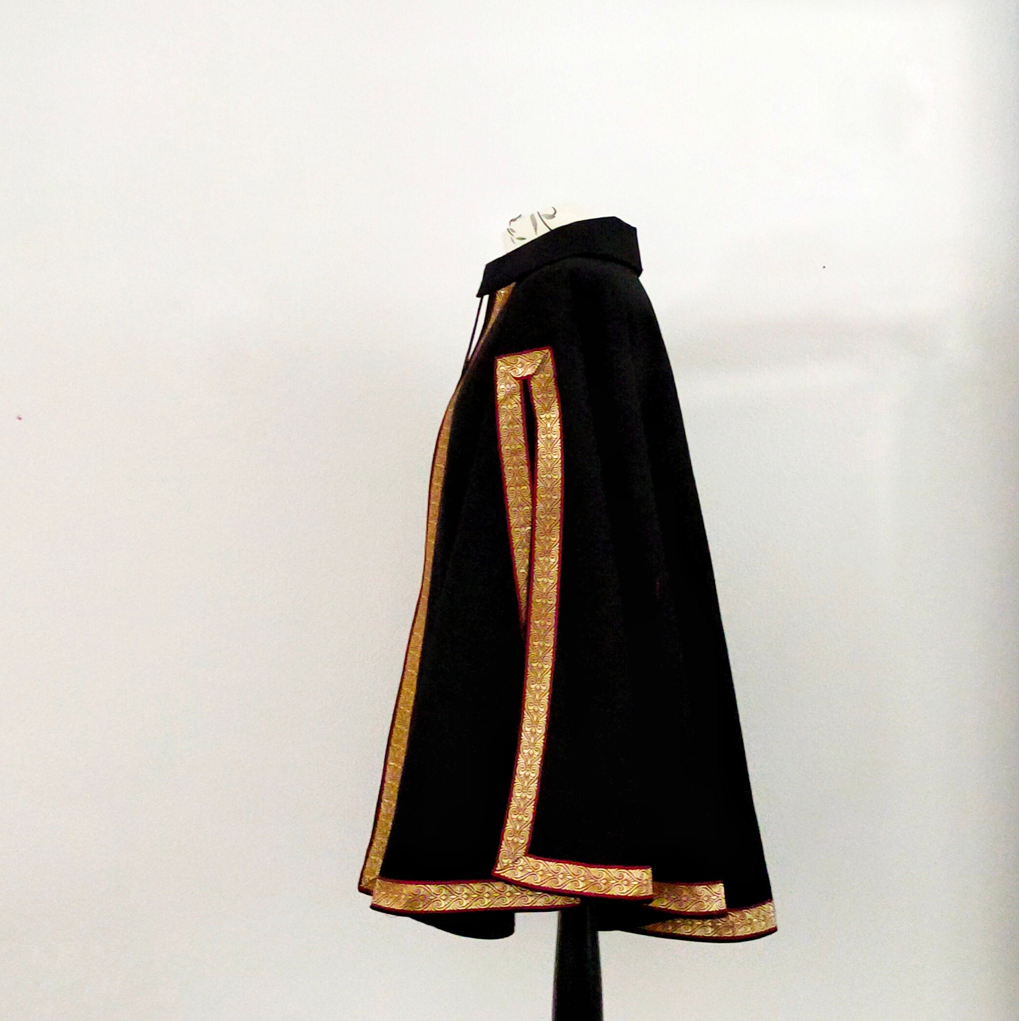 Fencing Cape, Rapier and Sword Cape Made of Black Twill, Decorated With ...
