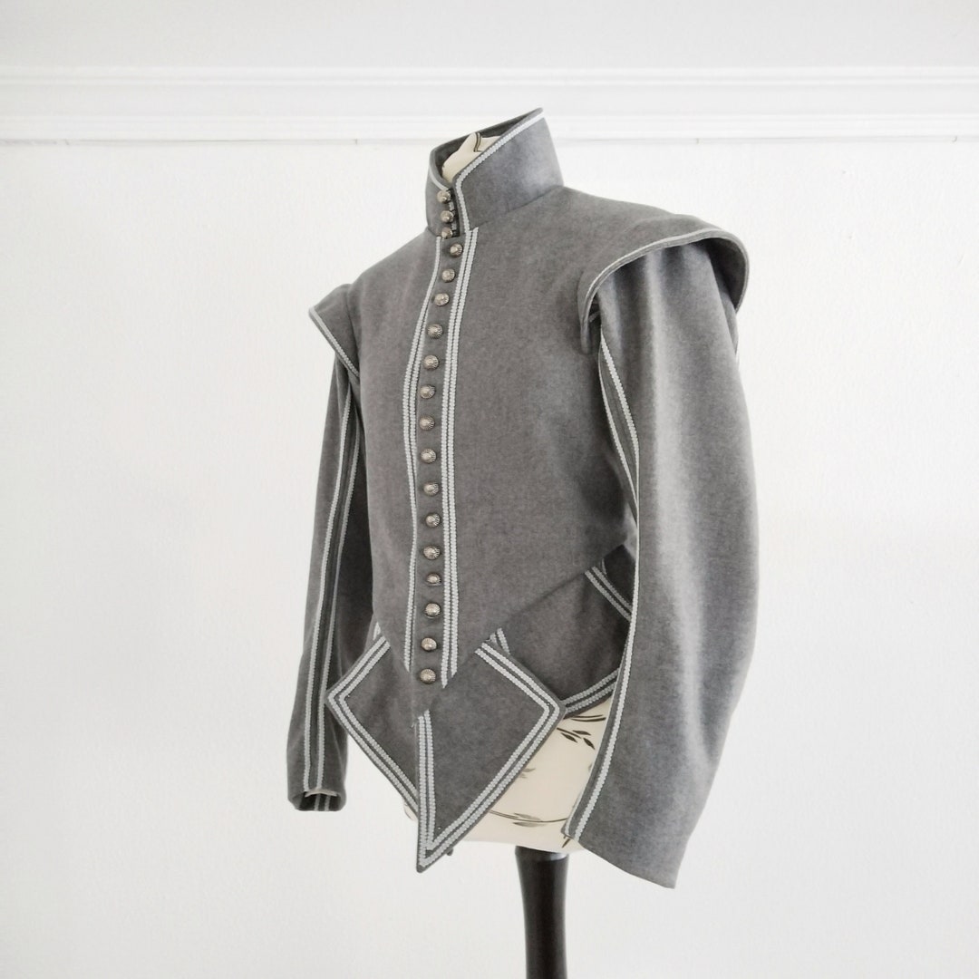 Renaissance Wool Jacket, Gray Close-fitting Doublet Late 16th/early ...