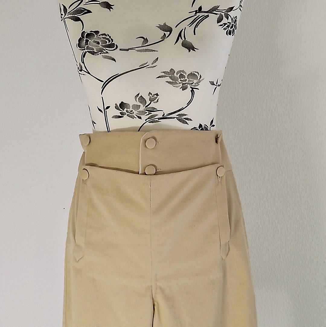 Regency Pants. Empire Period Long Breeches in Cream Twill. Troursers ...